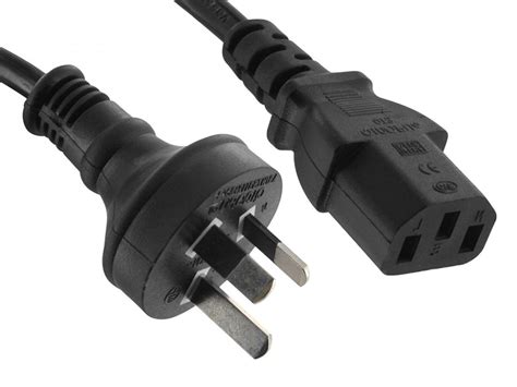 5m Iec Power Cable Iec C13 To Australian Mains Plug