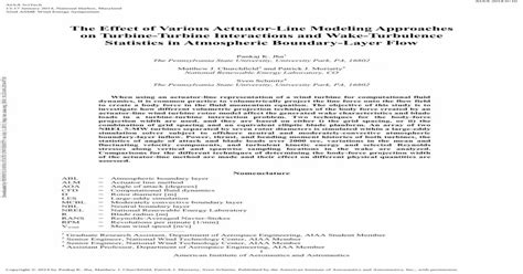 the effect of various actuator line modeling approaches on turbine