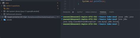problem with jdbc for mysql in vscode r pop os