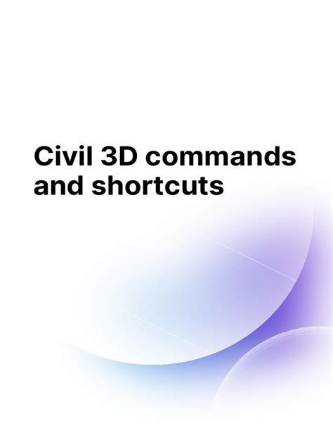 Civil 3d Commands And Shortcuts Pdf 3 D Computer Graphics Shape