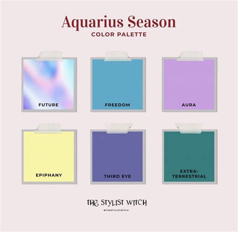 Aquarius Color Palette 2022 Future Freedom Aura Epiphany