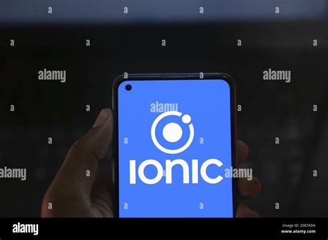 Ionic Logo Is Displayed On Smartphone Ionic Is An Open Source Ui