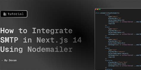 How To Integrate Smtp In Nextjs 14 Using Nodemailer Dev Community