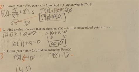 solved 8 given f x 5 x2 g x x2 3 and h x f x g x what