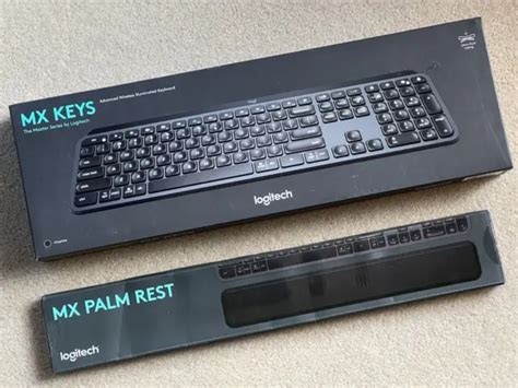 LOGITECH MX KEYS Wireless Illuminated Keyboard And Free Logi MX Palm Rest Black