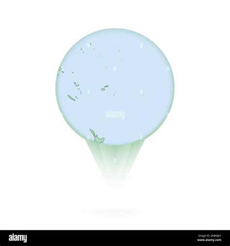 Tonga Map Stylish Location Icon With Tonga Map And Flag Green Pin