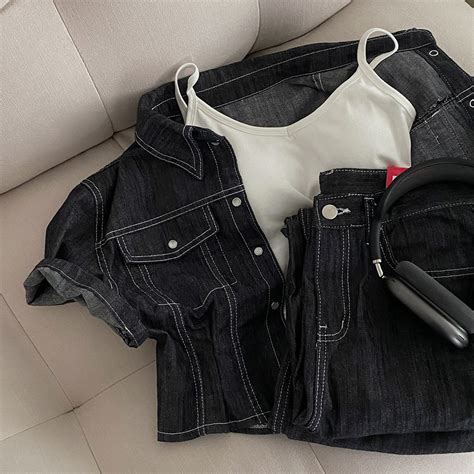 크림치즈마켓 페리 논페이드 크롭 자켓 와이드 팬츠 셋업 세트 Set