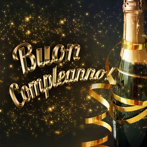 Стильная открытка на итальянском Buon Compleanno — Скачайте на