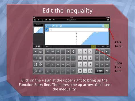 Nspire Ipadapptutorial Graphs Of Linear Inequalities Ppt