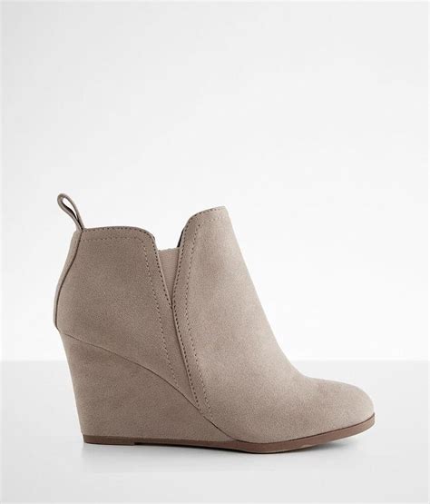 Soda Faux Suede Wedge Ankle Boot Womens