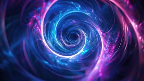 Abstract Swirling Vortex Of Purple And Blue Light Creating A Mesmerizing Effect In Digital Art