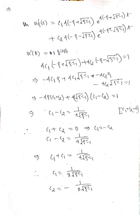 [solved] Damping Second Order Differential Equation The Solution To The Course Hero