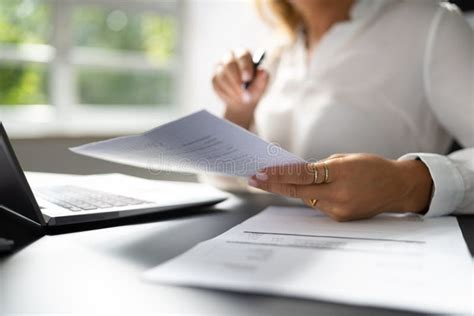 Official Legal Contract Document Review Stock Image Image Of Girl