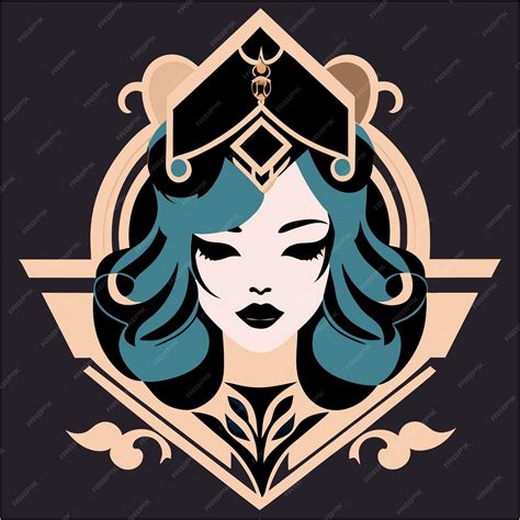 Premium Vector Art Deco Aesthetics Womans Head With Angular Flair