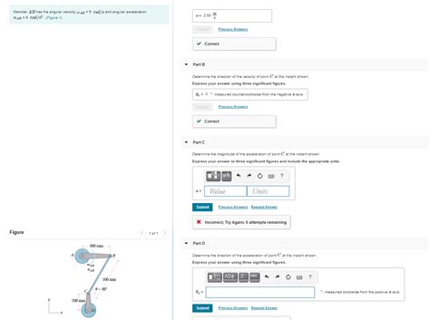 Solved Part C Determine The Magnitude Of The Acceleration Chegg