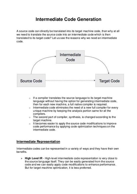 intermediate code generation