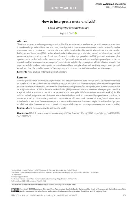 Pdf How To Interpret A Meta Analysis