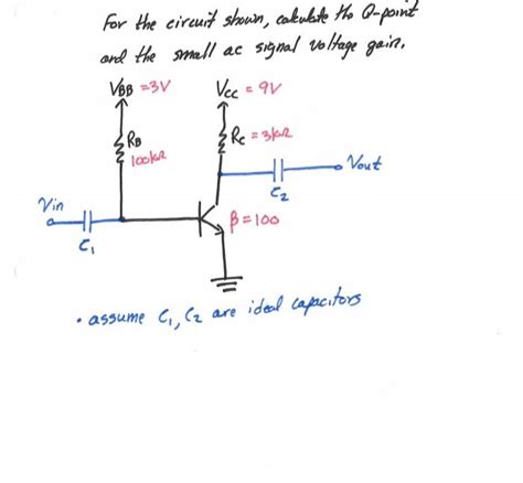 solved for the circuit shown cakulate the q point and the