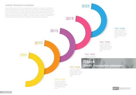타임 라인 로드맵 프로젝트 다이어그램 비즈니스를 위한 인포그래픽 템플릿입니다 5 단계 현대 타임 라인 다이어그램 프리젠 테이션