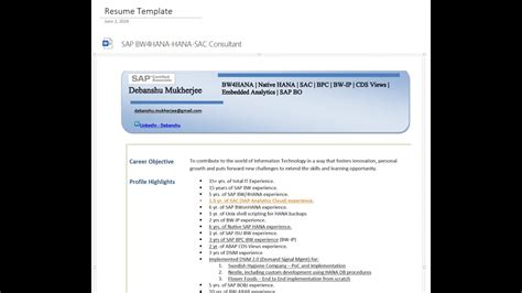 03 Interview Readiness Workshop Resume Template Youtube