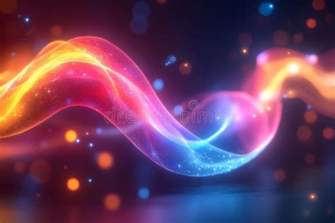 Vibrant Abstract Light Waves On A Dark Background For Artistic Digital Design Generative Ai