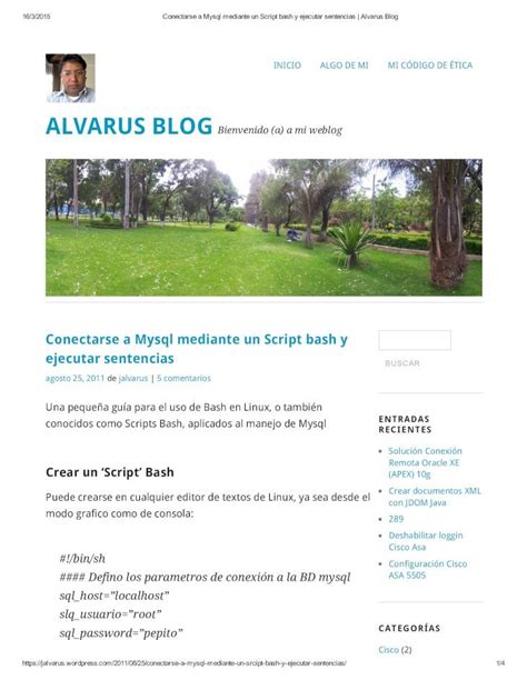 Pdf Conectarse A Mysql Mediante Un Script Bash Y Ejecutar Sentencias Alvarus Blog Dokumentips