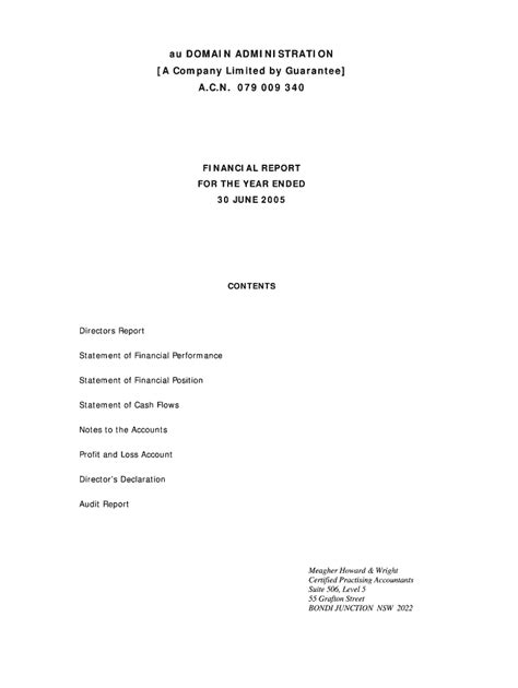 Fillable Online Statement Of Financial Performance Fax Email Print