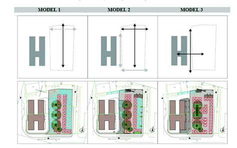 Three Selected Design Models Scheme Drawing Three Variants Of The Case