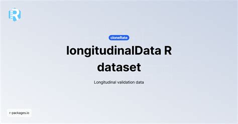 Longitudinaldata Dataset R Packages Longitudinaldata Dataset R Packages