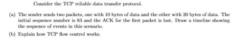 solved consider the tcp reliable data transfer protocol