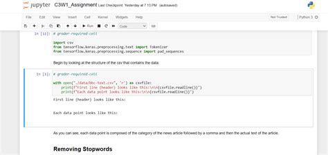 there is no output in the 3rd cell of c3w1 assignment natural