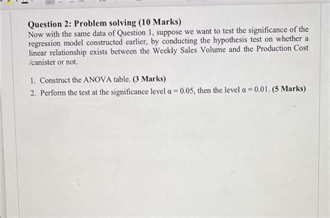 Question 2 Problem Solving 10 Marks Now With The Chegg Com