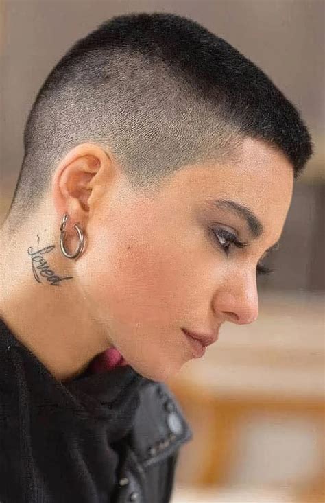 Female Buzz Cut With Bangs