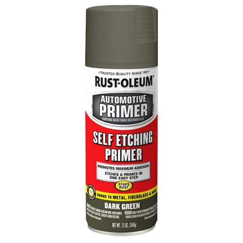 Rust Oleum Automotive 12 Oz Self Etching Dark Green Primer Spray 249322 The Home Depot