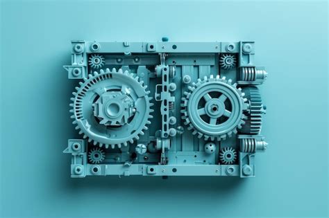 Close Up Photo Of Cogs In A Machine In The Electronic Concept Premium Ai Generated Image