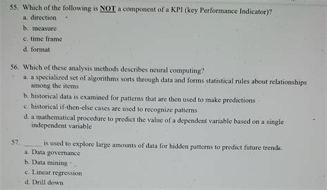 Solved Which Of The Following Is NOT A Component Of A Chegg