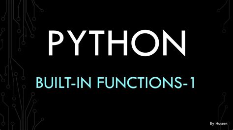 Python Built In Functions 1 Youtube