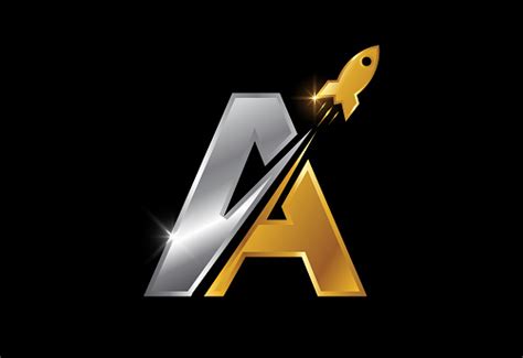 초기 로켓 로고 디자인이 있는 모노그램 문자 알파벳 로켓 아이콘 글꼴 엠블럼 개념에 대한 스톡 벡터 아트 및 기타 이미지 개념 개념과 주제 과학 Istock