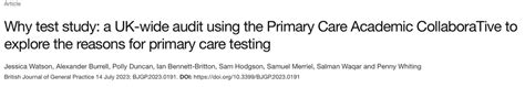 Why Test Results Now Available Online In Bjgp — Primary Care Academic