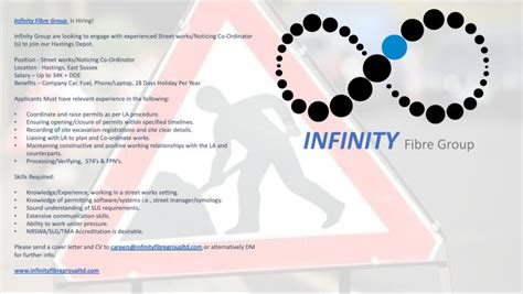 Infinity Utilities On Linkedin Hiring Job Streetworks Nrswa Permitting Fttp Ftth Fttx