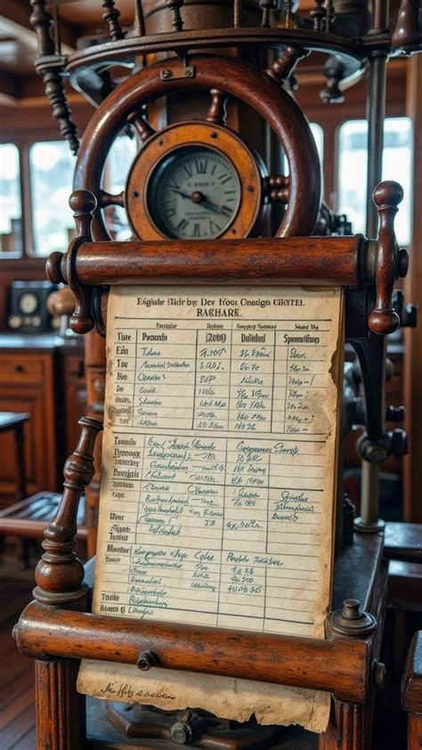 Antique Engine Room Telegraph With Nautical Instruments In Vintage