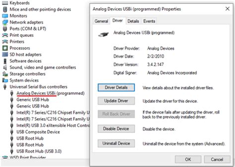 EVAL ADUSB2EBZ Not Detected On USB Q A SigmaDSP Processors SigmaStudio Dev Tool