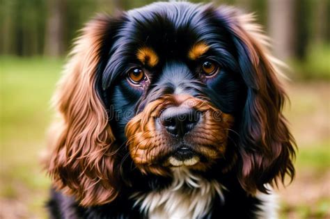 Portrait Of A Beautiful Dog Breed American Cocker Spaniel A Beautiful