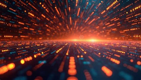 Advanced Tech Background Shows Data Transmission In Cyberspace Binary