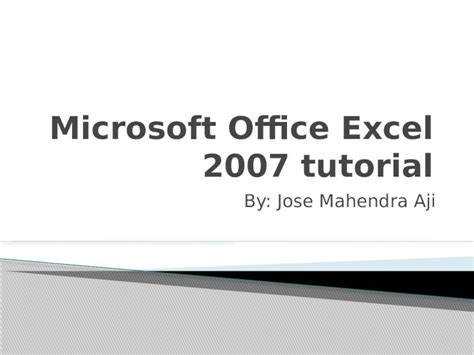 Pptx Microsoft Office Excel 2007 Tutorial Dokumentips