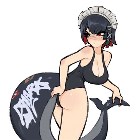 Rule 34 Ellen Joe Gurumo Holding Tail Up Hoyoverse Maid Maid