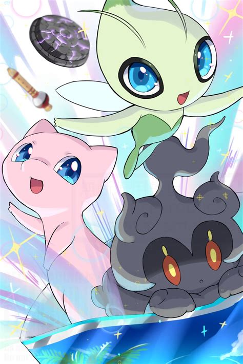 Mew Celebi And Marshadow Pokemon Drawn By Amakusa Setoka Danbooru