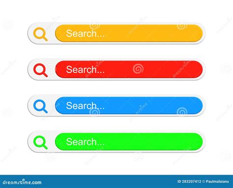 Search Bar Collection For UI UX Design And Web Site Templates On Transparent Background Stock