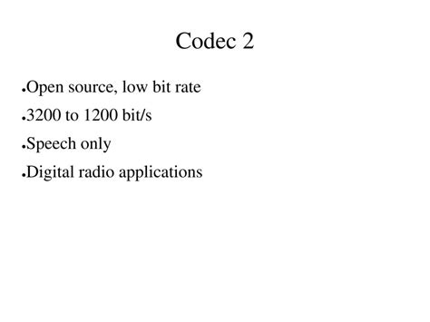 Codec 2 At 450 Bit S Codec 2 Digital Voice Over High Frequency HF