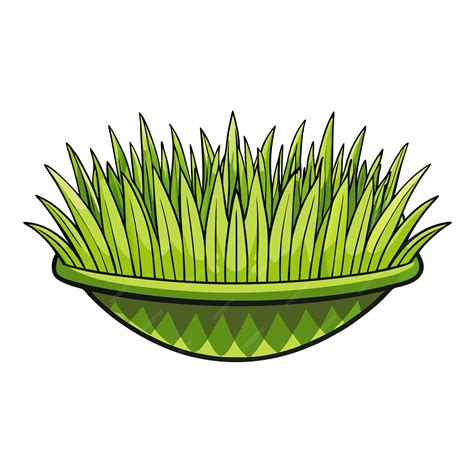 Animated Cartoon Illustration Of Floating Grass With Natures Beauty